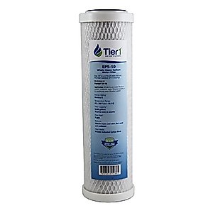 Tier1 5 Micron 10 Inch x 2.5 Inch | Whole House Carbon Block Water Filter Replacement Cartridge | Compatible with Pentek EP-10, 42-34373, 155531-43, CB-25-1005, MAXETW-975, Home Water Filter