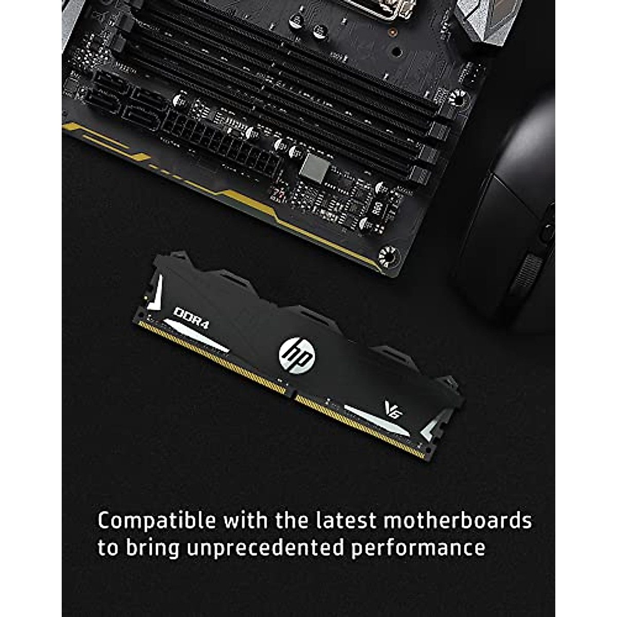 HP V6 RAM 16GB Kit (8GBx2) DDR4 3600MHz CL16 1.35V Desktop Computer Gaming Memory, Black - 7TE46AA#ABC