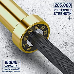 E.T.ENERGIC 7ft Olympic Barbell 45lb Barbell Bar Men's 1500-lbs Capacity Alloy Steel for 2" Olympic Plates for Weightlifting, Powerlifting, Gym Home Exercises