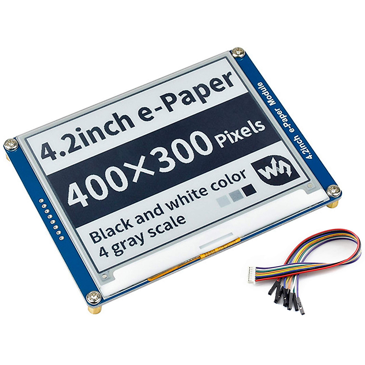 4.2inch E-Ink Display Module 400x300 Pixel Black,White Two-Color 3.3V-5V E-Paper Screen LCD Support Full Refresh SPI Interface for Raspberry/Jetson Nano/Ard/Nucleo