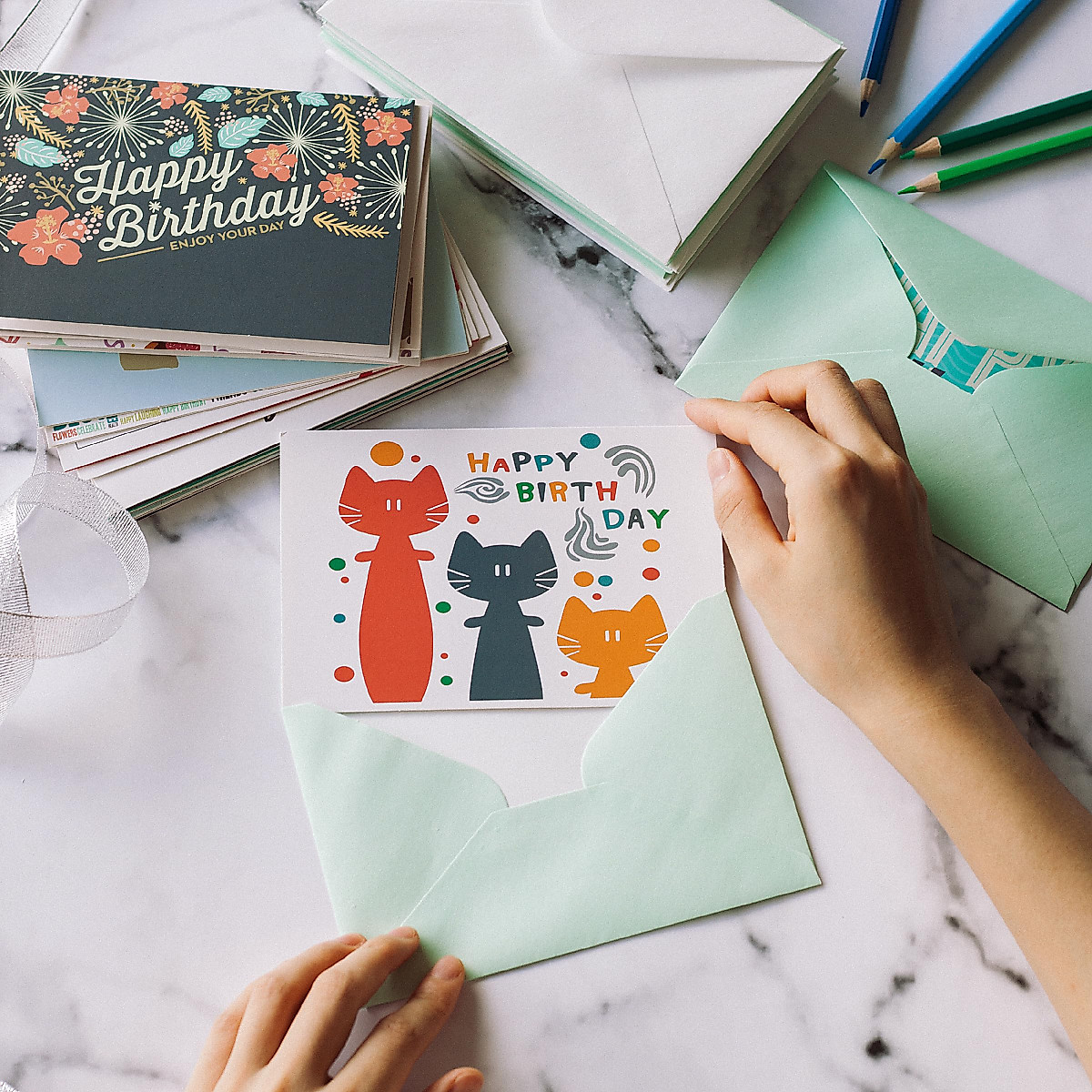 Mr. Pen- Birthday Cards, 20 Pack, Birthday Cards with Envelopes, Blank Inside Birthday Cards, Assorted Birthday Cards, Happy Birthday Cards Bulk, Birthday Card Assortment, Box of Birthday Cards