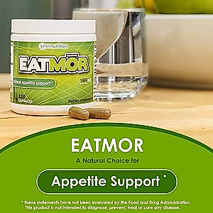 VH Nutrition Eatmor | Appetite Stimulant* Weight Gain Pills* for Men and Women | Formulated with Gentian, Ginger, Alfalfa | 120 Capsules
