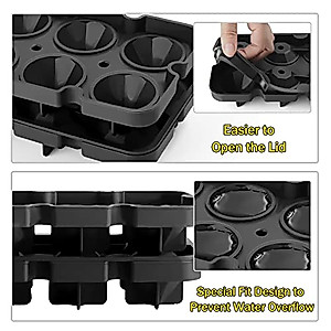 SAWNZC Ice Cube Trays, Diamond Ice Cube Molds Reusable Silicone Flexible 6-Ice Trays Maker with Lid for Chilling Whiskey Cocktails, Easy Release Stackable Ice Trays with Covers(Update Version)