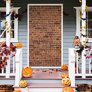 Brick Wall Backdrop, Brick Wall Party Backdrop Door Curtains for Halloween Party, Christmas, Birthday Gifts, Outdoor and Indoor Photo Props Brick Wall Decoration, Yellow
