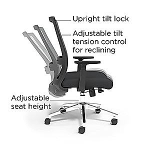 STAPLES Union & Scale 24328573 Marrett Mesh and Fabric Task Chair Black (53249)