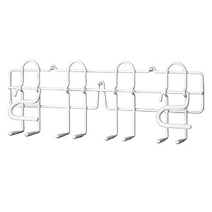 ClosetMaid 3462 Broom & Mop Holder for Wall Or Door Mount, Durable White Metal Steel, 16