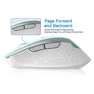 cimetech Wireless Computer Mouse, 2.4G Ergonomic Optical Mouse, 6 Buttons, Silent Mouse with USB Receiver and 3 Adjustable DPI Computer Mouse for Laptop, Desktop, Mac, PC - Blue