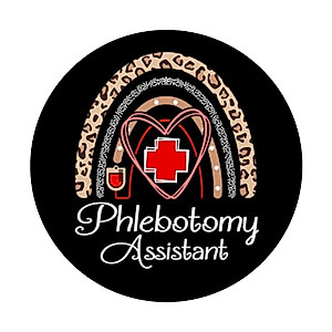 Phlebotomy Assistant Boho Rainbow Funny Phlebotomist PopSockets Standard PopGrip