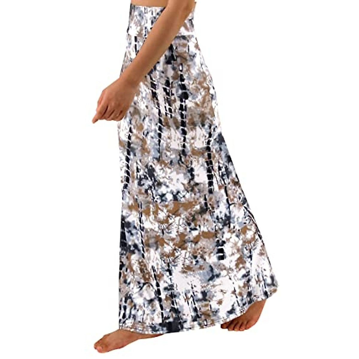 Novia's Choice Women Fashion Summer Fold Over High Waist Maxi Long Pencil Skirt(Graffiti) XXL