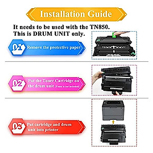GALADA Compatible Drum Unit & Toner Cartridge Bundle Replacement for Brother DR820 DR-820 & TN850 TN-850 TN820 TN-820 TN-880 for HL-L5200DW HL-L6200DW HL-L6200DWT MFC-L5700DW MFC-L5800DW MFC-L5850DW M