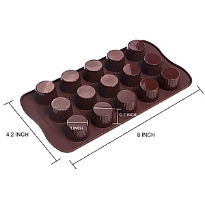 Webake Candy Molds Silicone Chocolate Molds, Baking Mold for Jello, Keto Fat Bombs and Peanut Butter Cup, Pack of 2