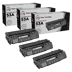 LD Compatible Toner Cartridge Replacement for HP 53A Q7553A (Black, 3-Pack)