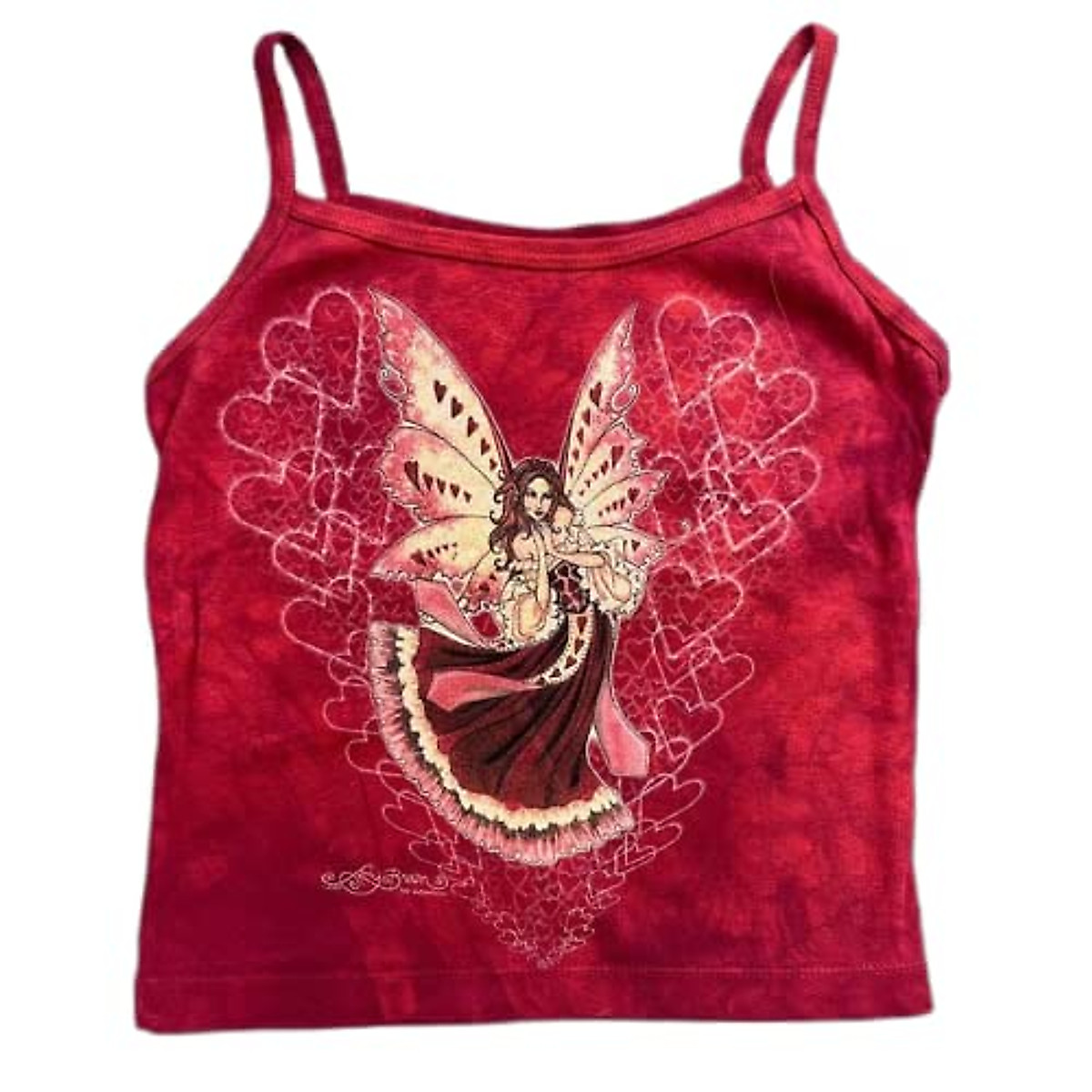 Harajuku Printed Y2K Tank Tops Floral Butterfly Pattern Sleeveless Crop Top Kawaii Casual Basic Streettwear