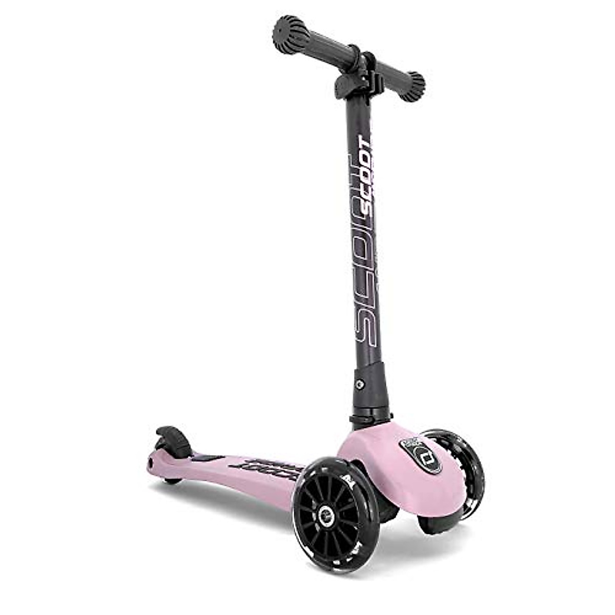 Scoot & Ride - Highwaykick 3 Children Adjustable Wide Deck Standing Scooter Including Safety Pad and LED Wheels (Rose) - for Ages 3-6