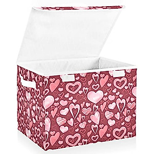 Valentine's Day Storage Bins with Lids Collapsible Storage Box Basket with Lid Closet Organizer Containers Storage Bins for Clothes for Shelf Baskets Kids Room Baby Room