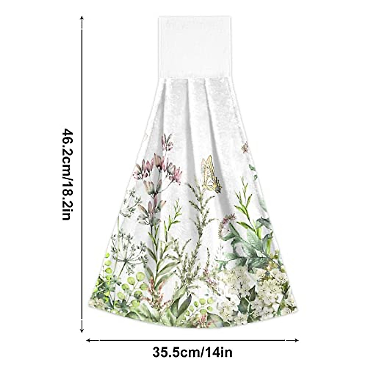 Sletend Hanging Kitchen Towel with Loop Herb Plant Hand Towel 2 Pcs Soft Microfiber Coral Velvet Tie Towel Decor for Bathroom Laundry Room Decor