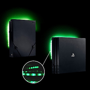 USB LED Light Strip by FLOATING GRIP - Mood Lighting Accent & Gamer Decor for Game Rooms - Fits on PlayStation or XBOX - Adhesive Strips, Easy Installation & Removal (0.5 Meter, Green)