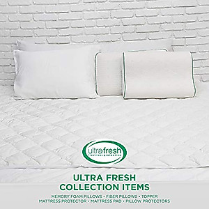 BioPEDIC Clean 2.5-Inch Fiberfill Mattress Topper Odor and Anti-Stain Ultra-Fresh Treated Fabric, Twin, White