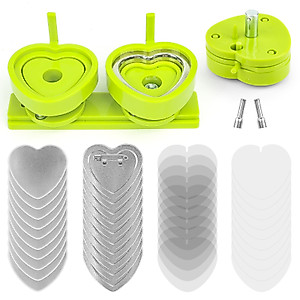 Heart Shaped Button Maker Interchangeable Die Mold 58MM for Slide Rail Button Maker Machine Button Part Supplies Accessories for Pin Press Machine