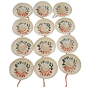 Mini Mexican Sombrero Hats 12 Pack – Mexican Fiesta Decorations – Cinco de Mayo Tabletop Party Supplies