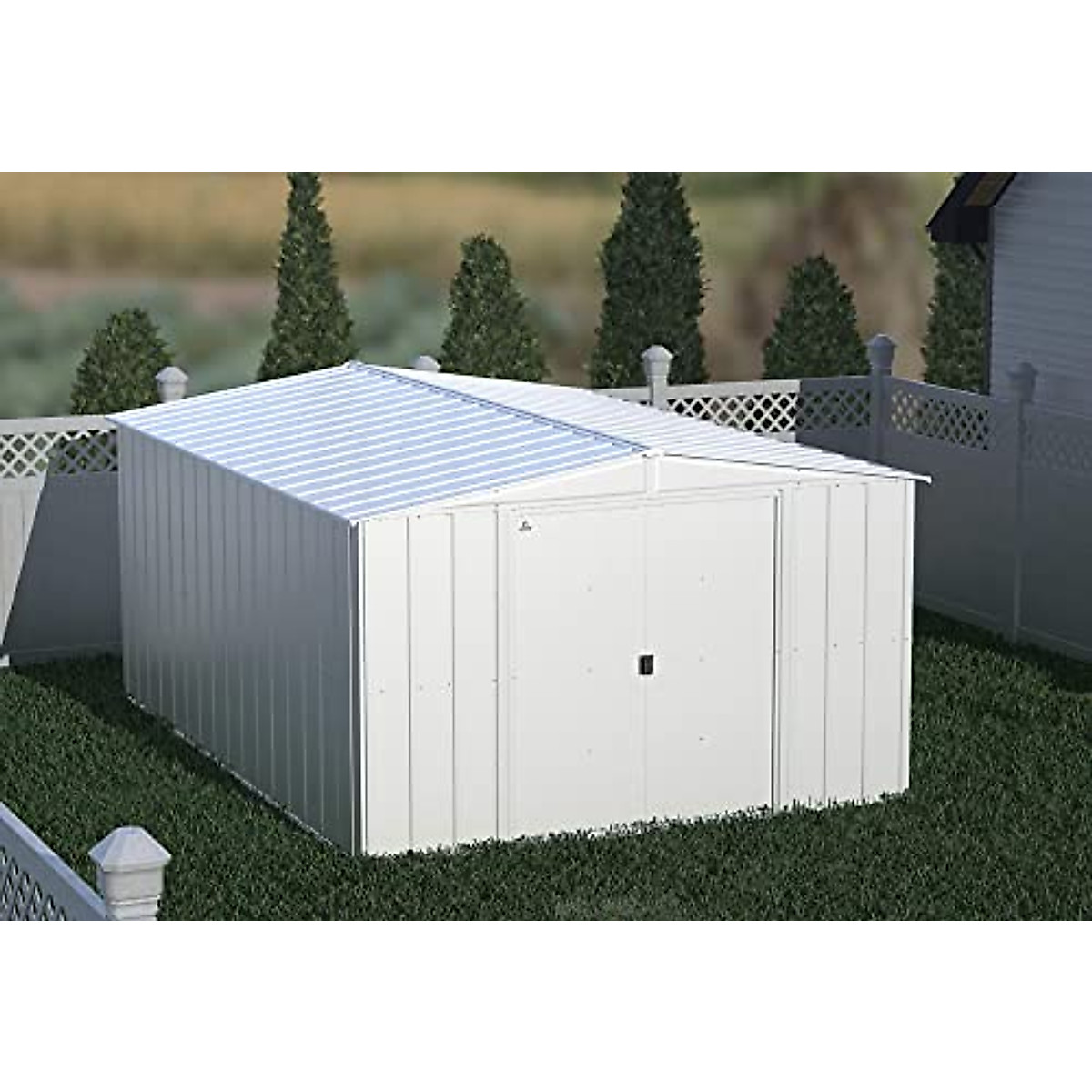 Arrow Classic Steel Storage Shed, 10x14, Flute Grey