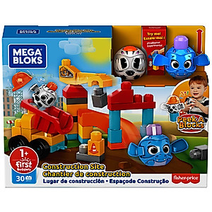 Mega Bloks Peek A Blocks Construction Site, Building Toys for Toddlers (30 Pieces)