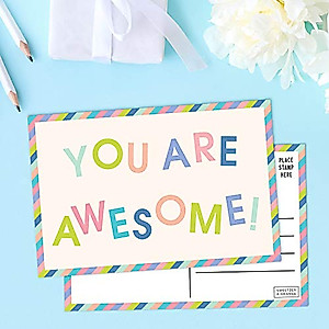 Sweetzer & Orange You Are Awesome Cards Postcards Pack (60 Post Cards) 4x6 Postcards for Kids and Adults. Positive Affirmations Cards, Kindness Cards, Employee Appreciation Awesome Notes