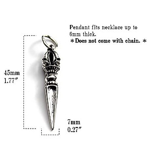 COSUMOSU Tibetan Buddhist Vajra Dorje 925 sterling silver Amulet Pendant for men