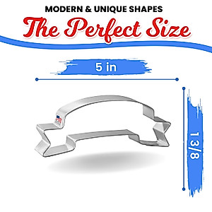 Foose Banner Cookie Cutter 5 Inch –Tin Plated Steel Cookie Cutters – Banner Cookie Mold