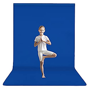 Blue Backgrounds for Photography, 5 x 7 ft Polyester Chromakey Backdrop Cloth, Collapsible Solid Color Background for Photo Shooting, Streaming Live, Video Studio