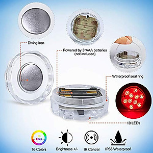 Topsolid Submersible LED Pool Lights for Inground Aboveground Pools Waterproof Underwater Lights with Remote, Led Pumpkin Lights Outdoor Pool Decor Pond Lights for Fountain Aquarium Vase, 4Pack