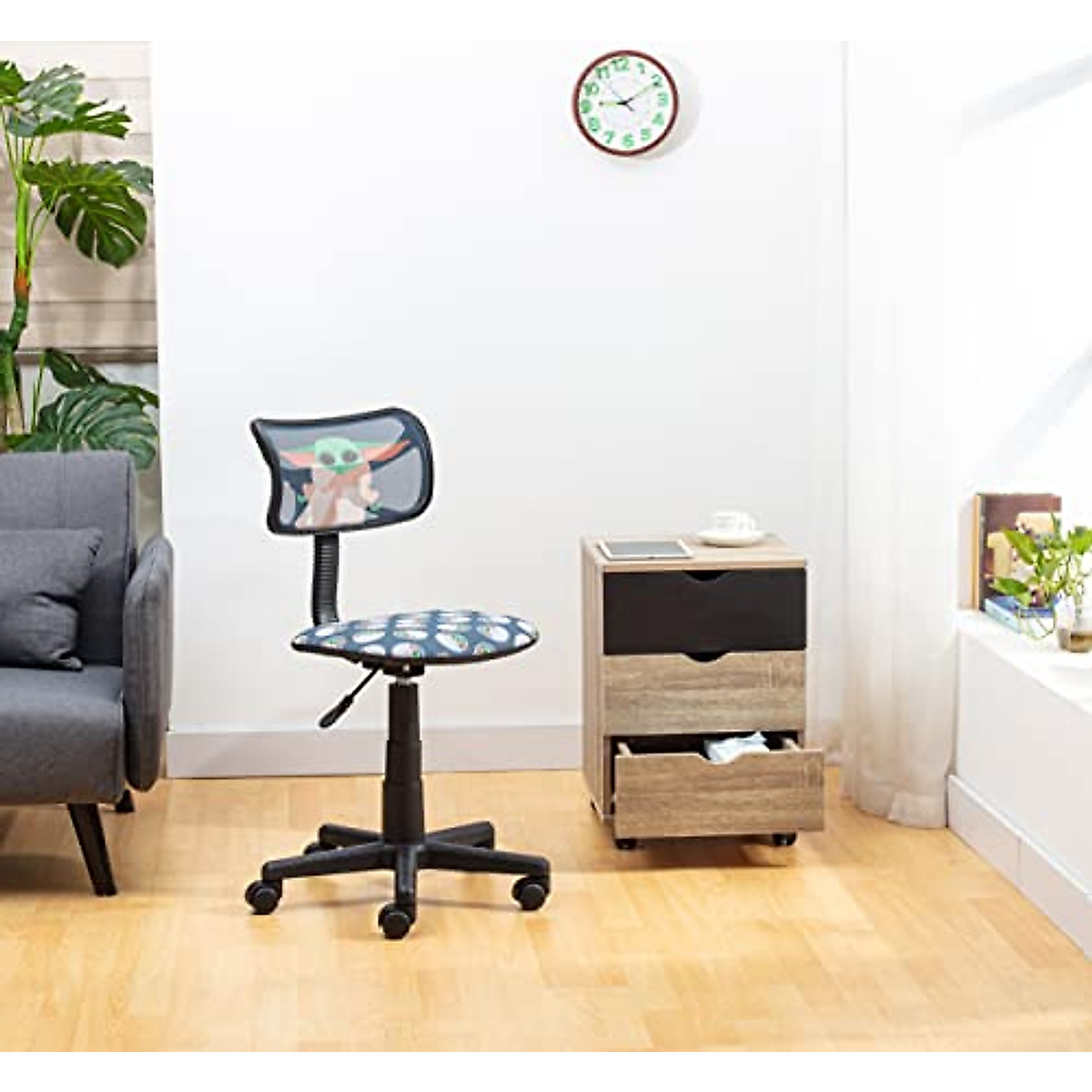 Idea Nuova Star Wars Grogu Aka Baby Yoda Swivel Mesh Rolling Desk Chair