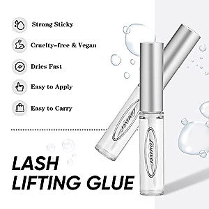 Lomansa Lash Lift Glue 2PCS, Eyelash Lift Glue Adhesive Perming Rod Strong Fix Glue for Lashes and Brows Curl