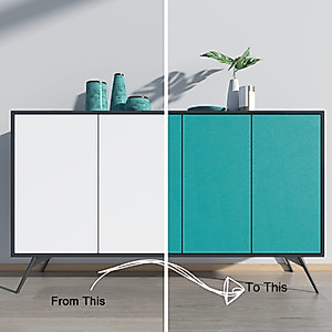 Decotalk Teal Wallpaper Stick and Peel 17.7x120 Green Wallpaper for Bedroom Teal Wallpaper for Walls Removable Contact Paper for Cabinets Solid Green Wall Paper Self Adhesive Contact Paper Teal Vinyl