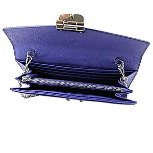 MCM Women's Spectrum Blue Leather Patricia Studded Large Chain Wallet MYL9SPA40HG001