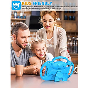 SUPLIK Kids Case for iPad Mini 6 (8.3 inch, 2021), iPad Mini 6th Generation Case with Shoulder Strap, Kidproof Shockproof Handle Stand Protective Case for Apple iPad New Mini (6th Gen), Blue