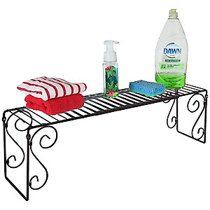 Trenton Gifts Kitchen Storage Sink Shelf Organizer, Expandable Wire Rack, Bronze