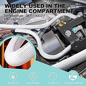 White Cable Sleeve Cover, 2 Pack 5ft - 1.2inch, AGPTEK Cord Management System for Desk PC TV Computer Projector Wires Protection and Organization, Home, Theater and Office, White