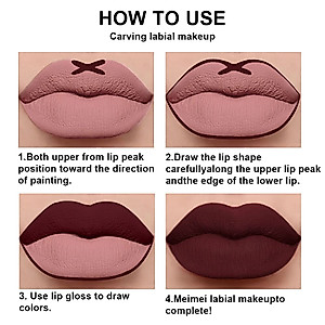 AMY'S DIARY 2pcs Matte Dark Red Lip Liner and Lipstick Makeup Set, Liquid Lipstick 24H and Lip Liner Set Matt Liquid Lips Make Up Waterproof Long Lasting Lipstick Matte Kit (#17)