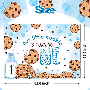 Mocsicka Cookie First Birthday Party Backdrop Cookies and Milk 1st Birthday Background Boys First Birthday Party Decorations Banner Photo Studio Props (7x5ft)