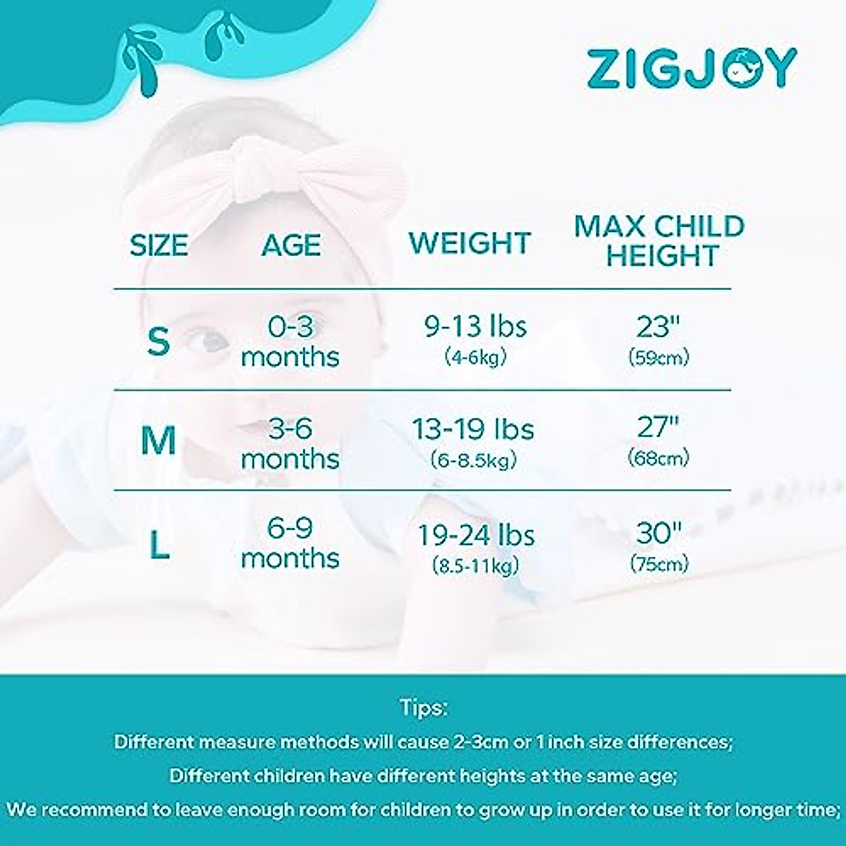 ZIGJOY Baby Transition Swaddle Sack, Snug Fit Arms Up Swaddle with 2-Way Zipper, 100% Cotton Self-Soothing Sleep Sack for Better Sleep, 1.0 TOG, Mint Green, 3-6 Months
