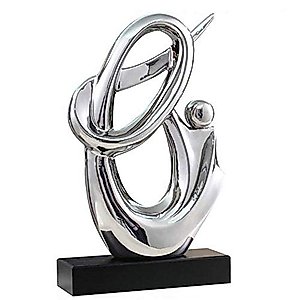 Anding Home Decoration,Silver Ceramic Porcelain Sculpture,Ceramic Creative Decoration, Office Countertop Decoration, Gift