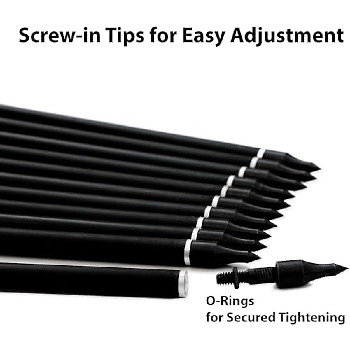 KESHES Archery Carbon Arrows for Compound & Recurve Bows - 30 inch Youth Kids and Adult Target Practice Bow Arrow - Removable Nock & Tips Points (12 Pack)