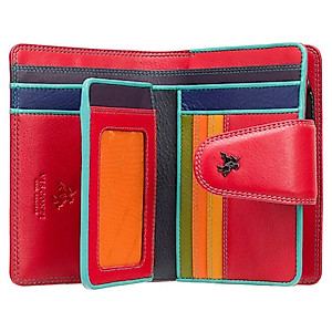 VISCONTI SP31 Soft Leather Multi Colored Bifold Wallet (Red)