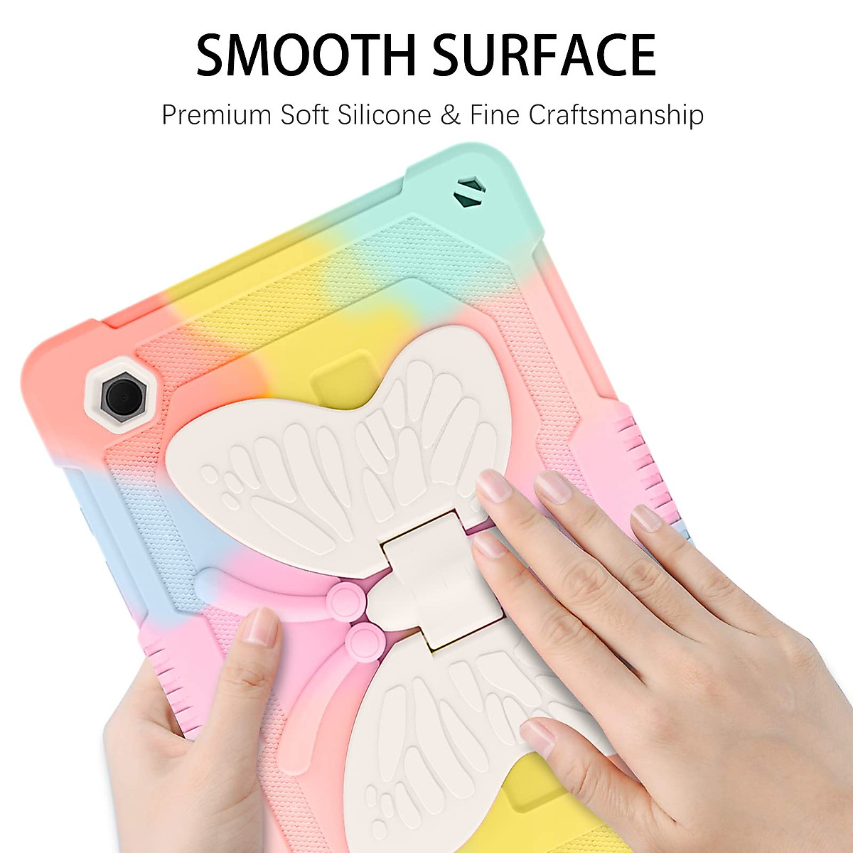 DUEDUE for Samsung Galaxy Tab A8 10.5 Case 2022, Butterfly Wings Kickstand 3D