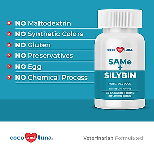 Same and Silybin for Dogs - S-Adenosyl-L-Methionine, Same for Dogs, Liver Supplements for Dogs, Brain Supplement for Dogs, Dog Liver Support Supplement (Same+Silybin, Small Dogs (Under 14 lbs))