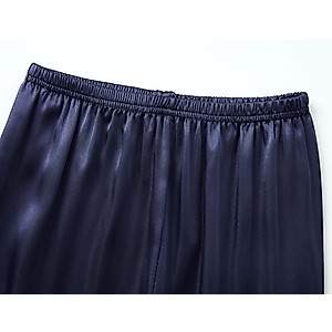 Topgal Junior Pajamas for Teen Girl - Satin Silky Button Up Cute Pyjama PJS Size 16 Navy