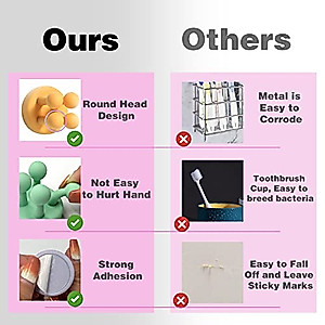 KIROYAL 6 Pcs Silicone Self Adhesive Toothbrush Holder Wall Mounted Multi-Function Hook Waterproof Single Hook for Hanging Key Must Haves for Kitchen Living Room Office Bathroom Black