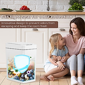 Bathroom Trash Can with Lid 2.4 Gallon Smart with Lid Motion Sensor Trash Can Waterproof Narrow Small Garbage Bin for Kitchen Bathroom Office Living Room