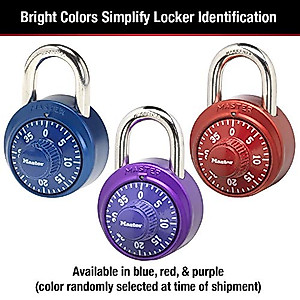 Master Lock 1530T Locker Lock Combination Padlock, 2 Count (Pack of 1), Colors May Vary